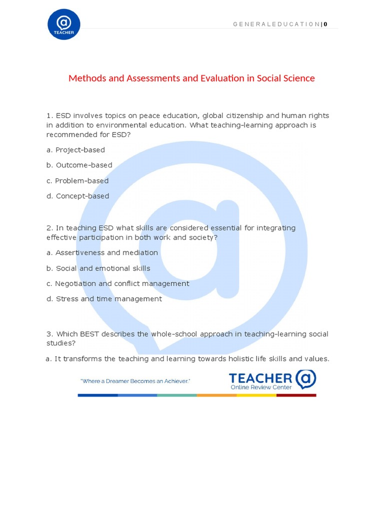 Assessment and Evaluation in Social Science | PDF | Educational ...