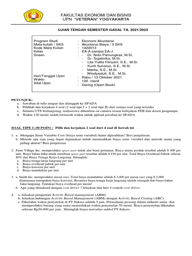 Soal Uts Akb-Final | PDF