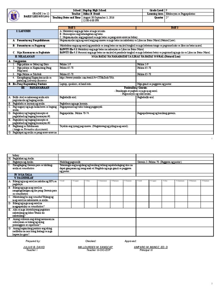 DLL EsP 9 Week 11 | PDF