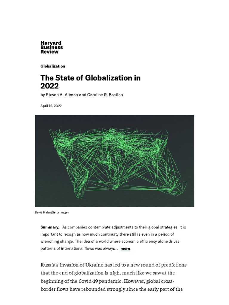 The State of Globalization in 2022 | PDF | Economic Growth | Foreign ...