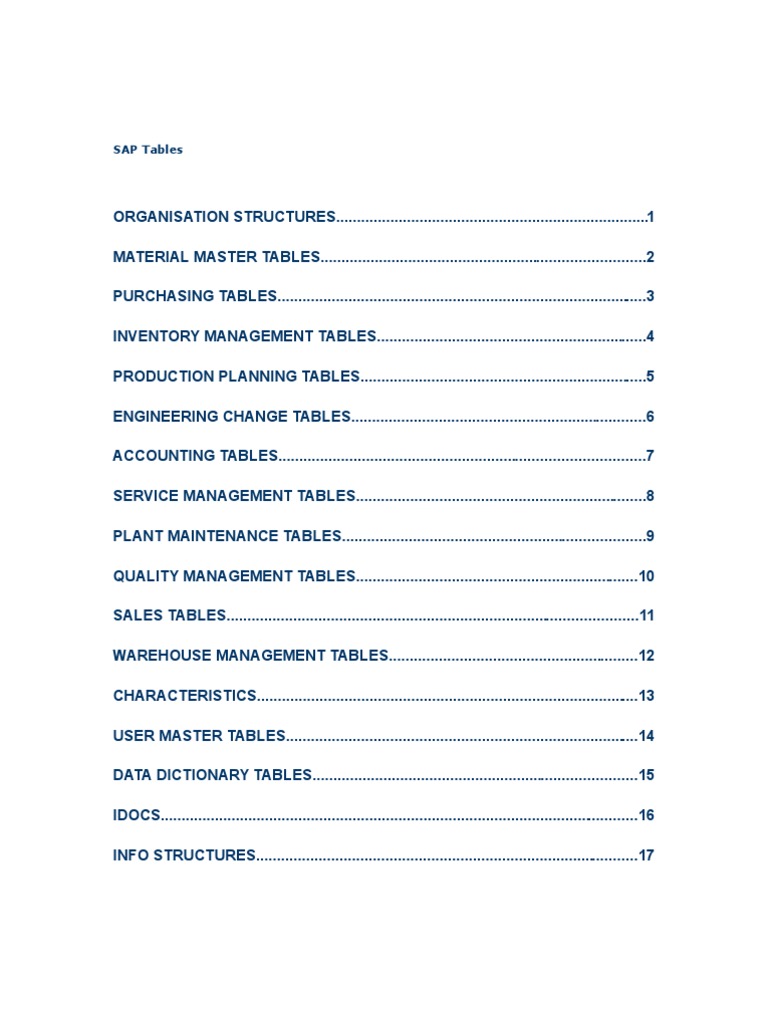Comprehensive Guide to SAP Tables | PDF | Computers