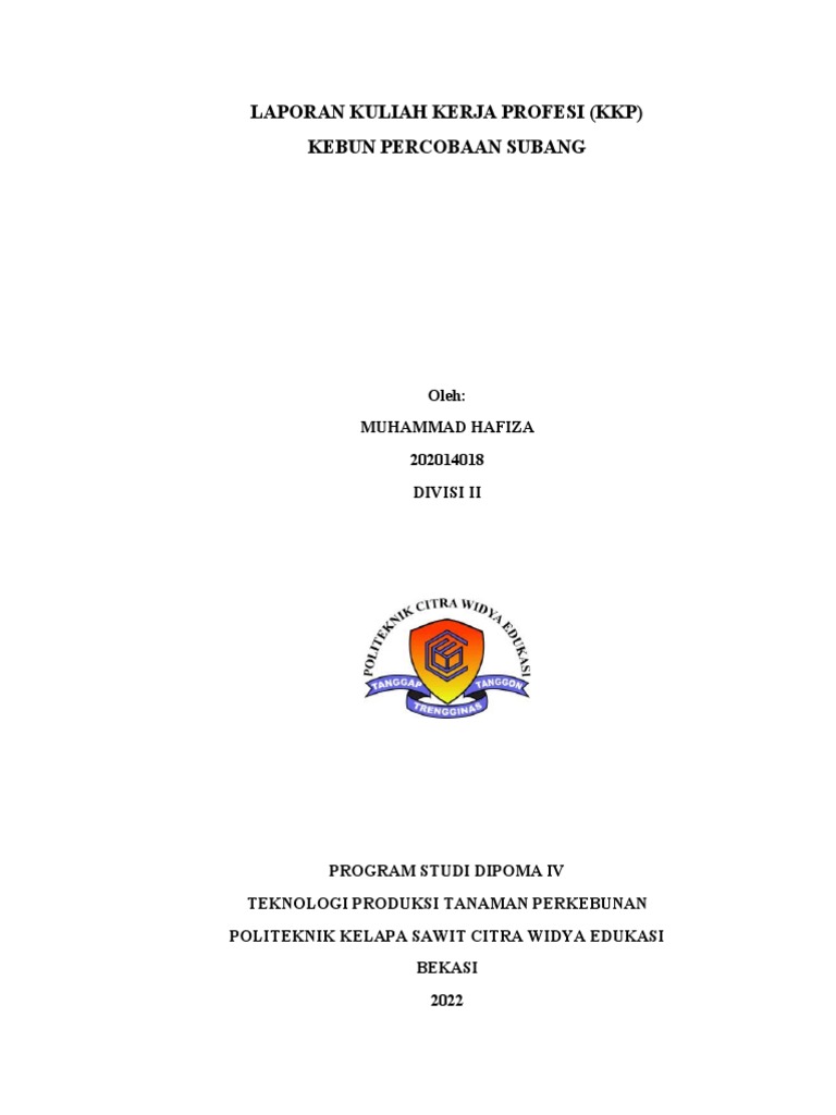 Template Laporan KKP | PDF