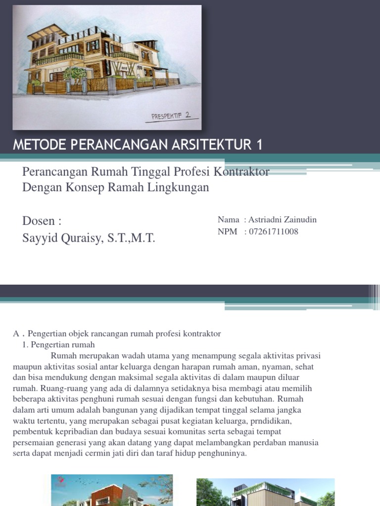 Metode Perancangan Arsitektur 1 | PDF