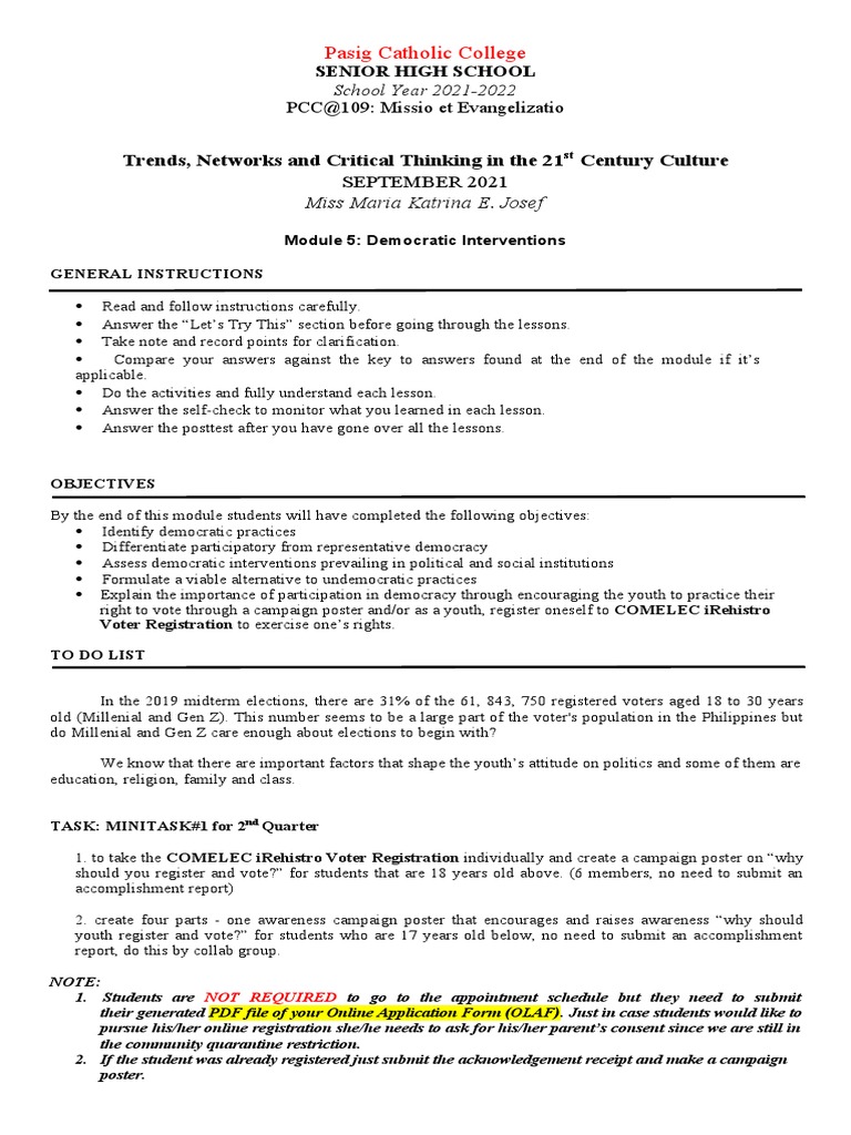 Trends - Module 5 - Democratic Interventions | PDF | Democracy ...