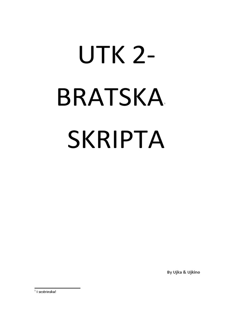 UTK Bratska Skripta | PDF