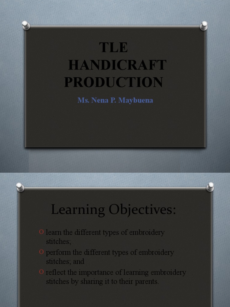 TLE - Handicraft Production | PDF | Art | Lifestyle