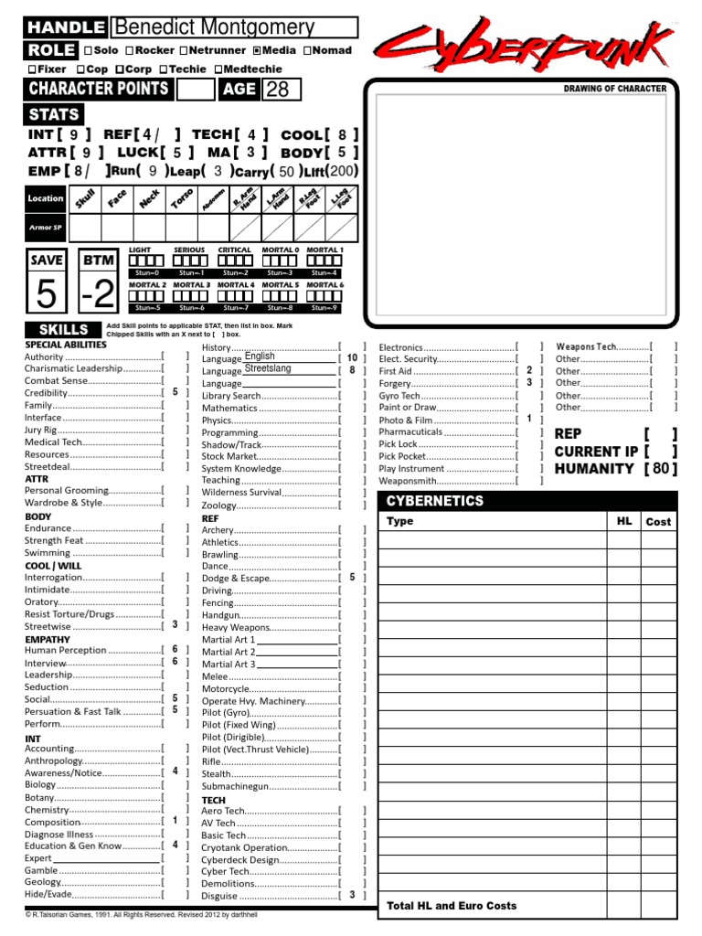 CP2020 Character Sheet Ultimate Edition | PDF