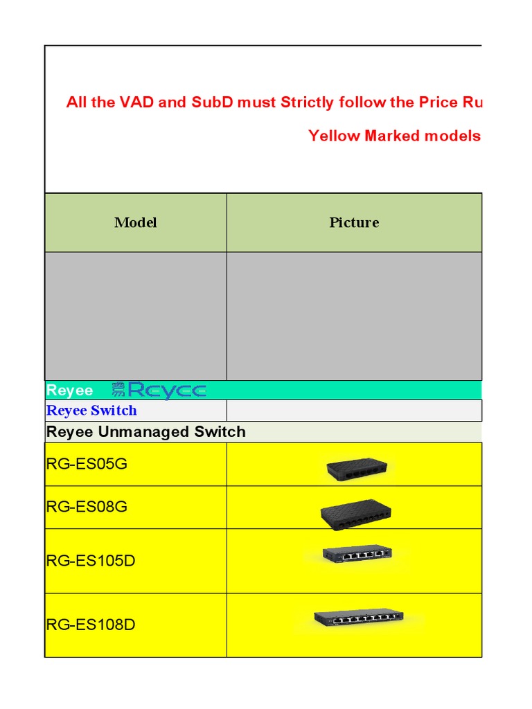 Ruijie & Reyee Product List - July | PDF | Ieee 802.11 | Computer Standards