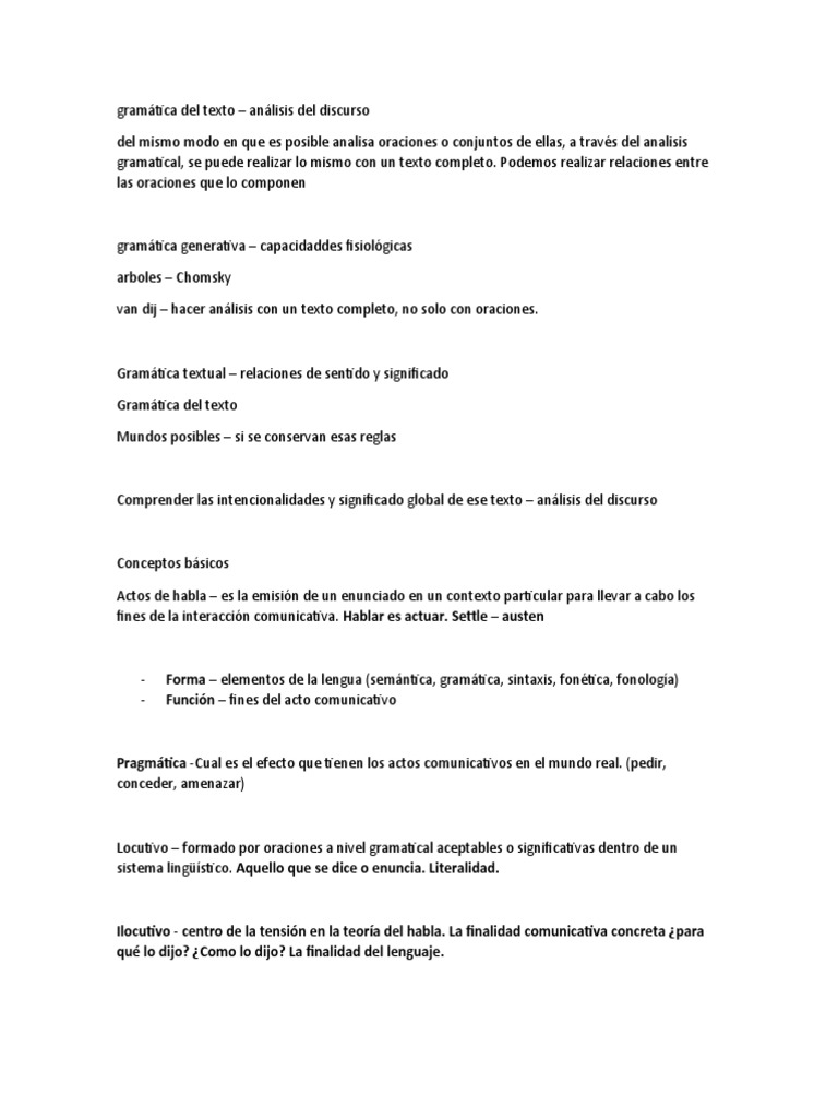 Análisis del Discurso y Gramática Textual | PDF | Oración (Lingüística ...