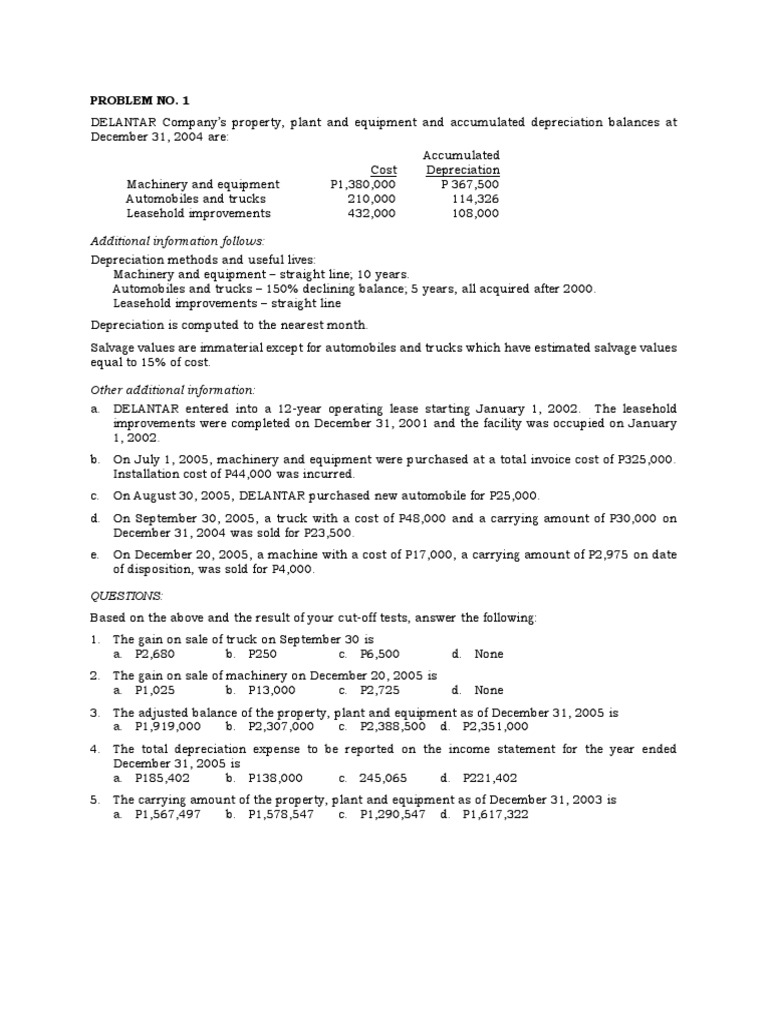 Audit of PPE | PDF | Depreciation | Expense