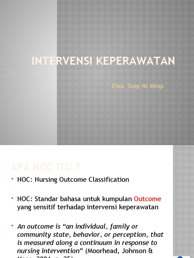 Intervensi Keperawatan: Elisa, Skep Ns Mkep | PDF | Self Control | Self ...