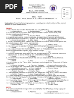 1st Periodic Test - Mapeh 10 | PDF