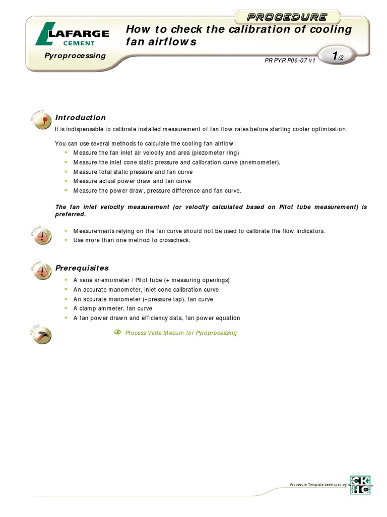 How To Check The Calibration of Cooling Fan Airflows: Pyroprocessing ...