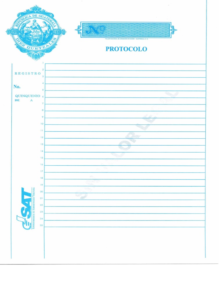 Anverso Hoja de Papel Sellado Especial para Protocolo USO DIDÁCTICO | PDF