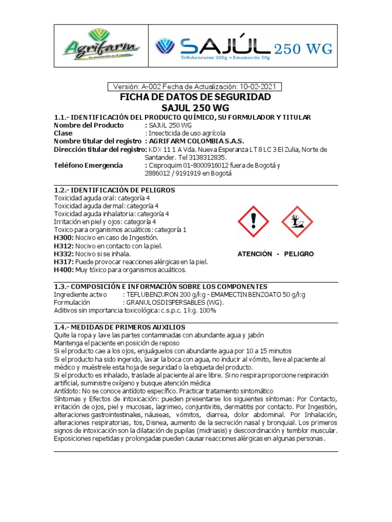 HS Sajul 250 WG | PDF | Agua