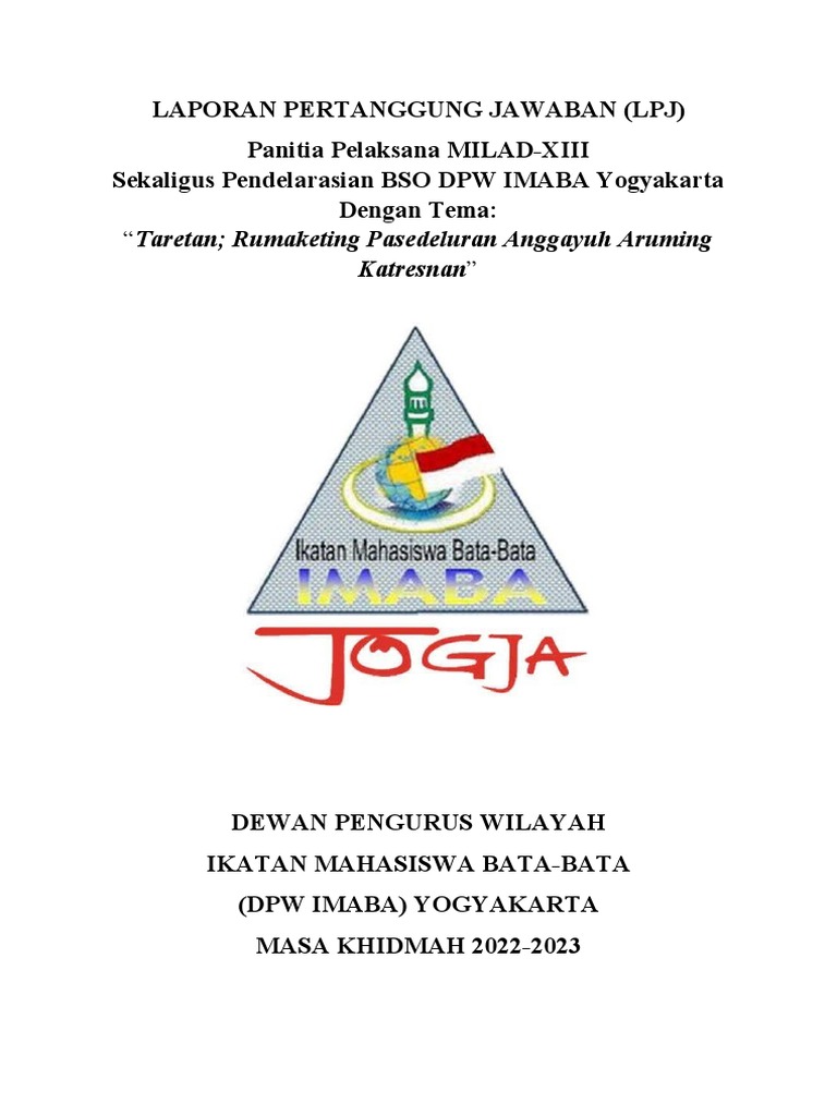 LPJ Milad XIII dan Deklarasi BSO IMABA Yogya | PDF