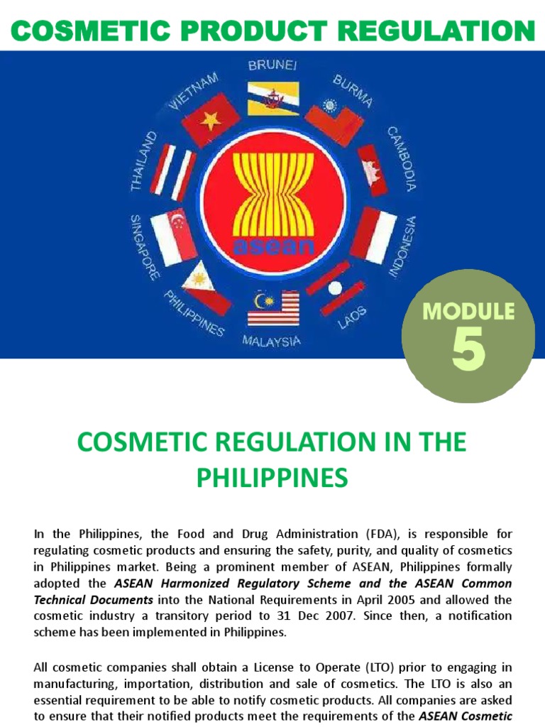 Philippine Cosmetic Regulation Overview | PDF | Cosmetics | Food And ...