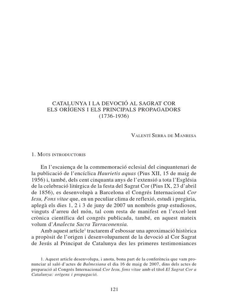 Devocio Sagrat Cor A Catalunya | PDF