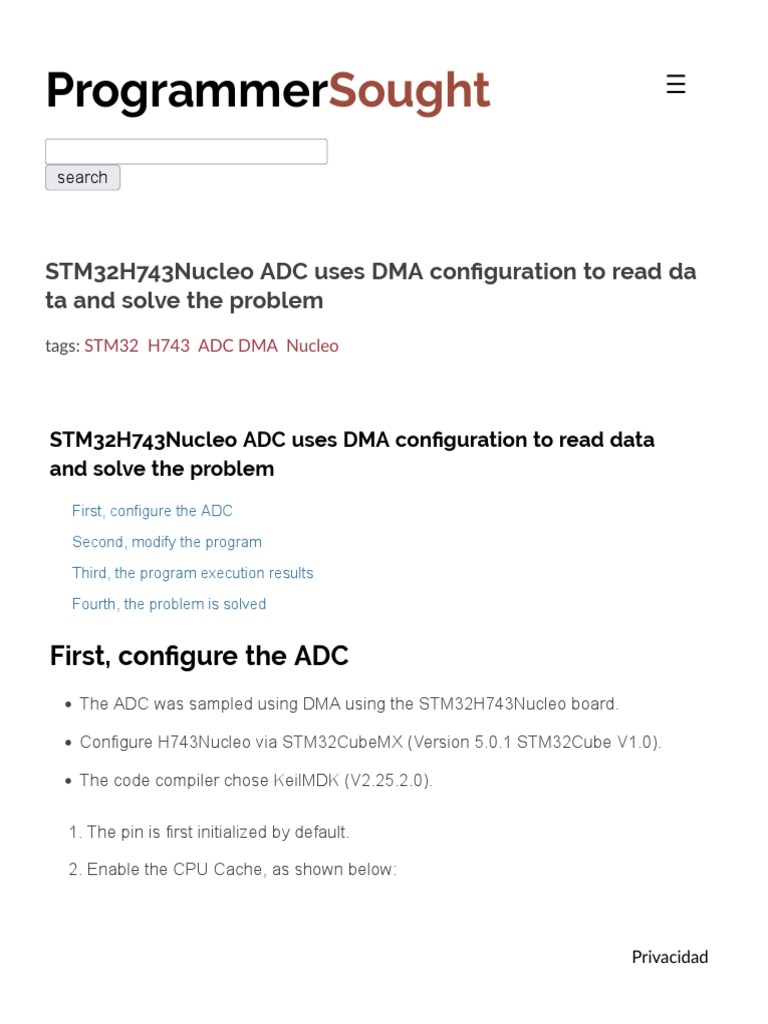 Stm32h743nucleo Adc Uses Dma Configuration To Read Data And Solve The Problem Programmer