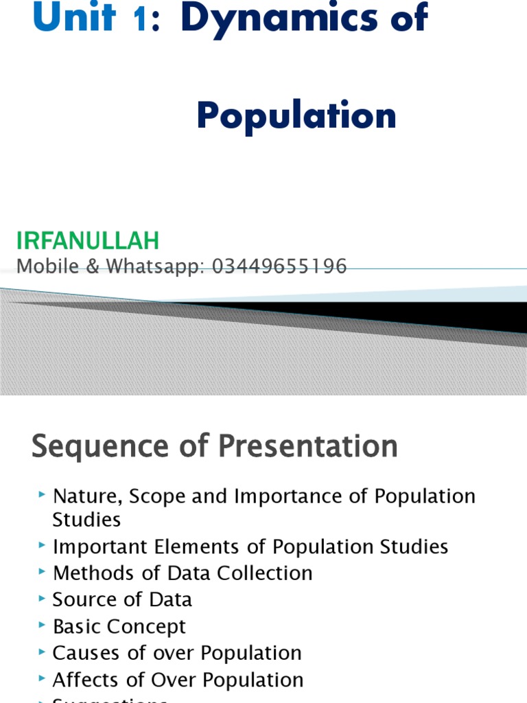 Unit 1 Dynamics of Population | PDF | Cost Of Living | Human Migration