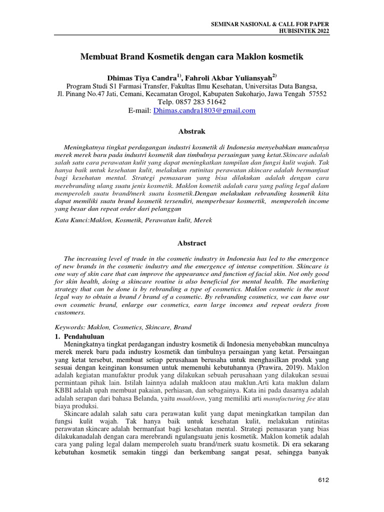 1437-Article Text-2262-1!10!20220127 Brand Kosmetik Dengan Maklon' | PDF