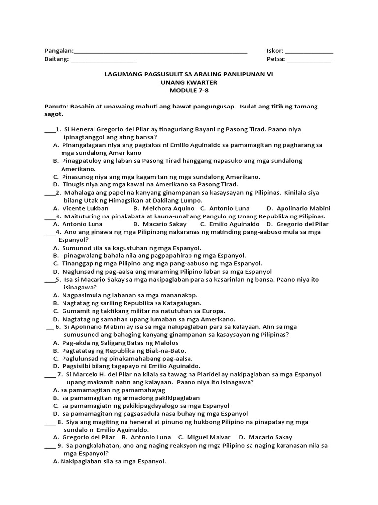 Ap 6 Q1 W7 8 | PDF