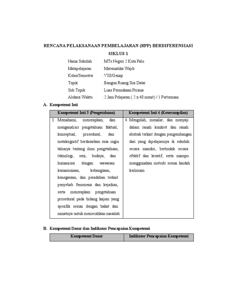 RPP Bangun Ruang Sisi Datar | PDF