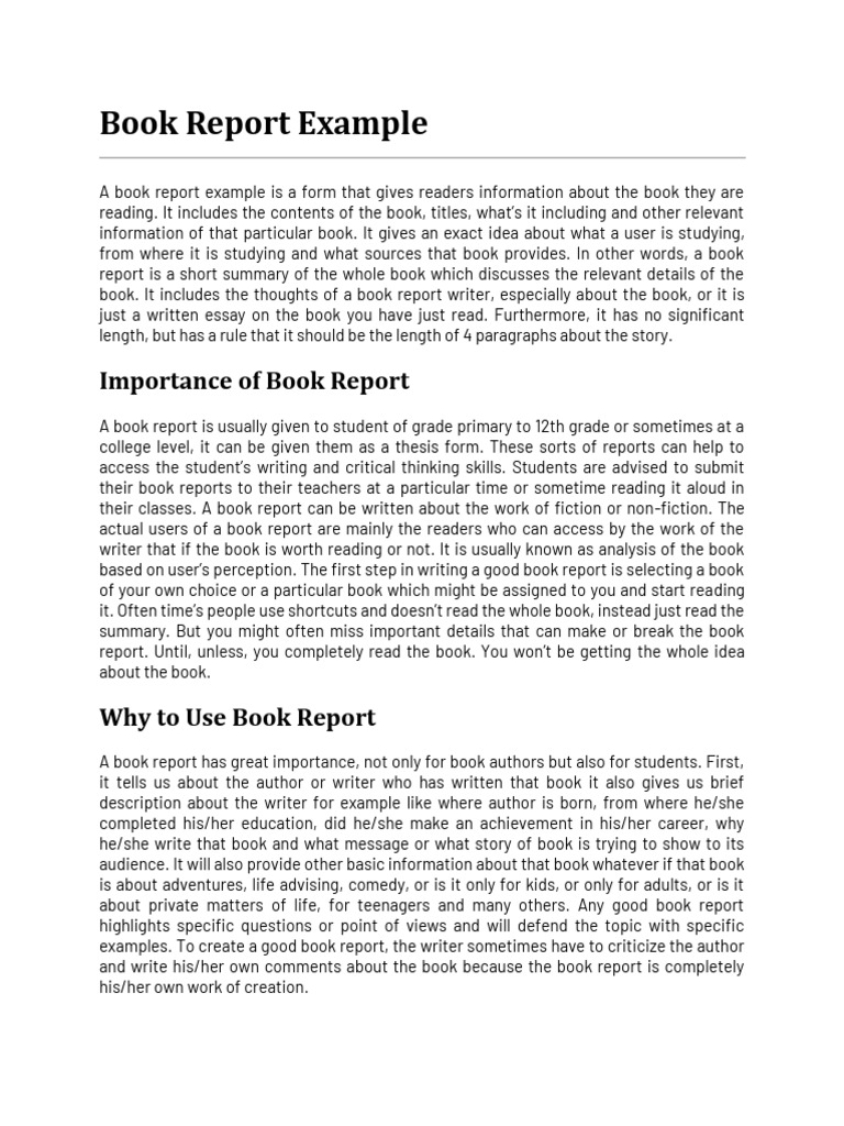 Book Report | Download Free PDF | Books | Writers