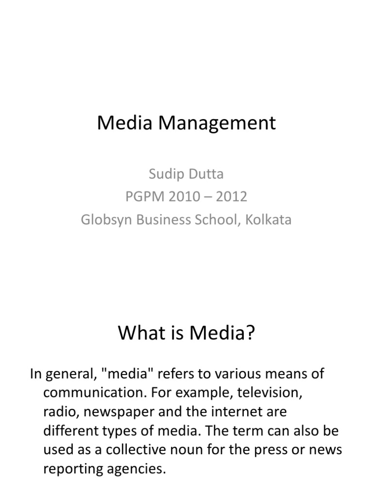 Media Management | PDF | Mass Media | Television