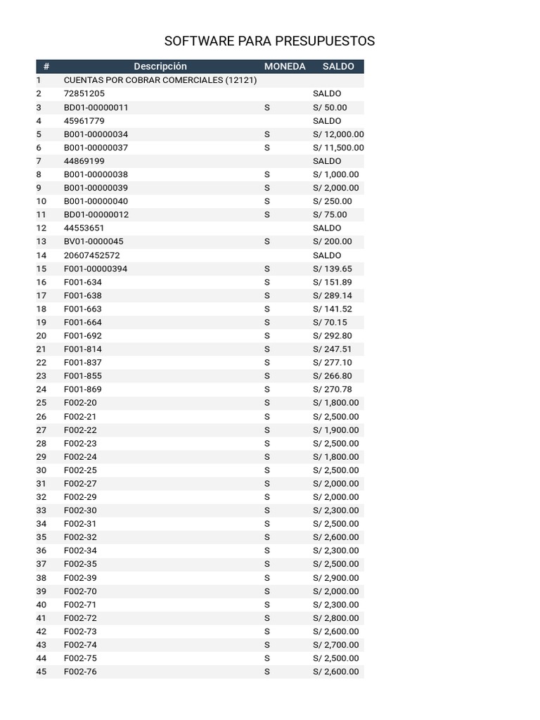 Software para Presupuestos | PDF