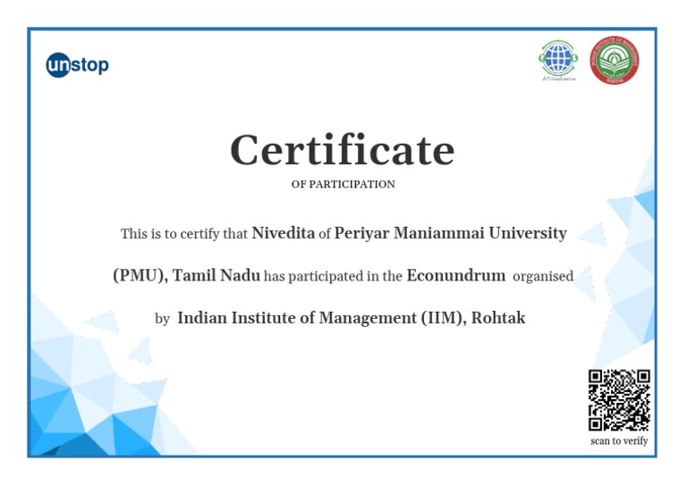 Participation Certificate | PDF