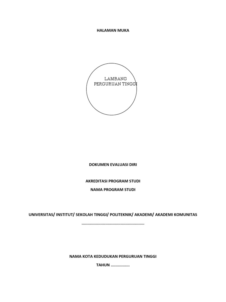 Template Dokumen Evaluasi Diri LAMEMBA | PDF