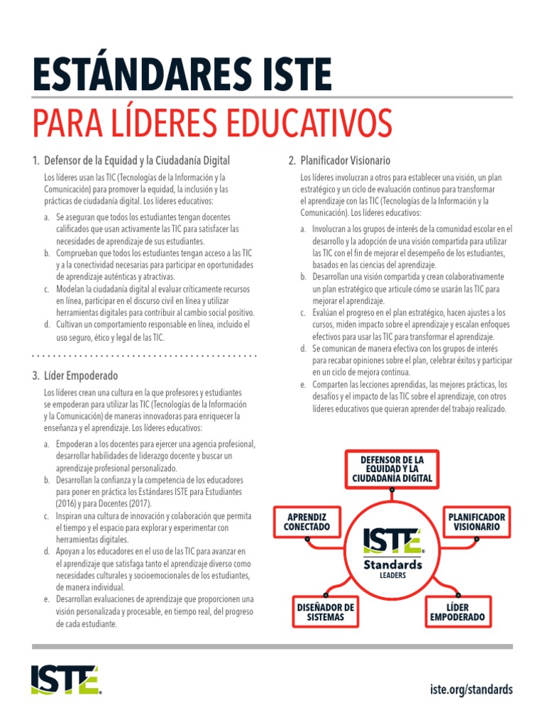 ISTE Standards Leaders Spanish | PDF | Tecnología de información y ...
