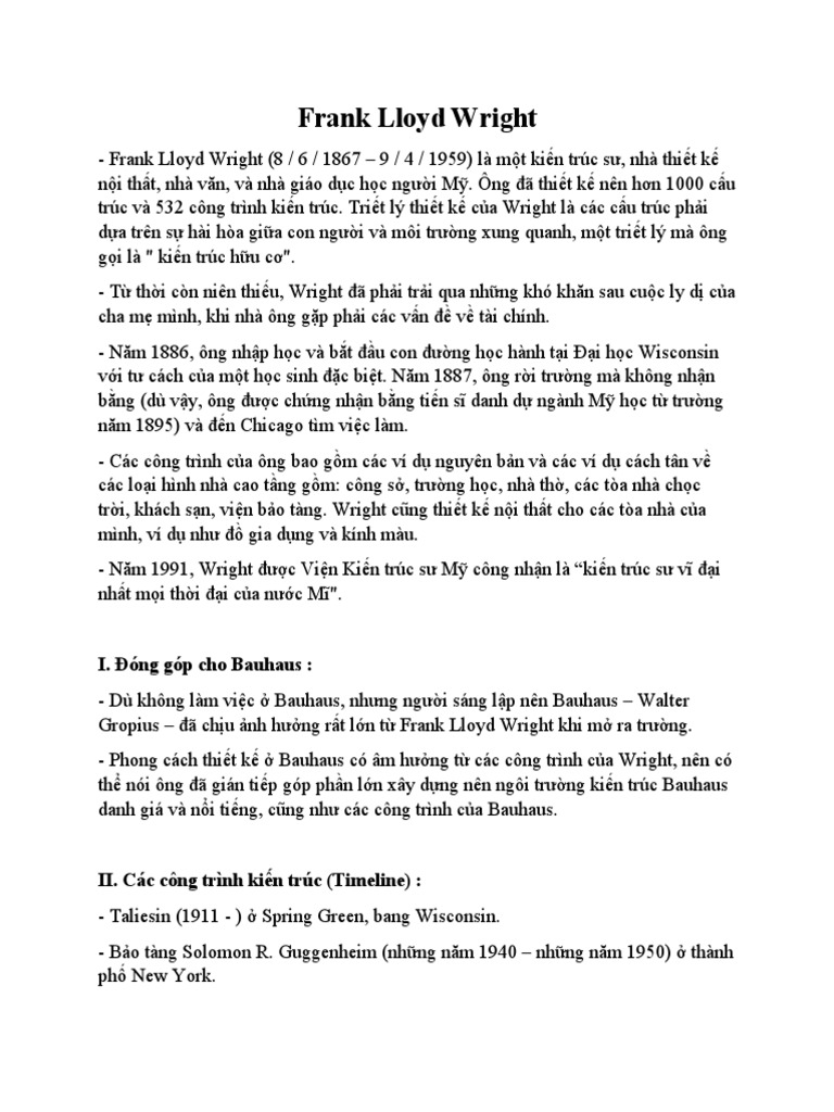 Frank Lloyd Wright | PDF