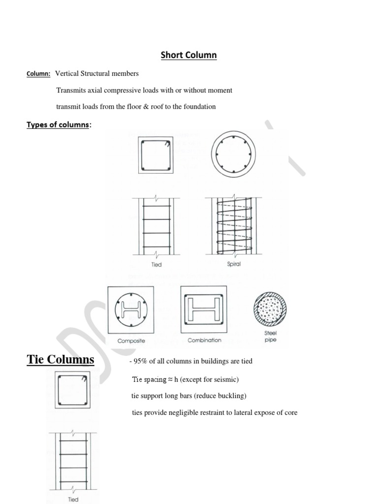 Tie Columns: Short Column | PDF | Strength Of Materials | Column