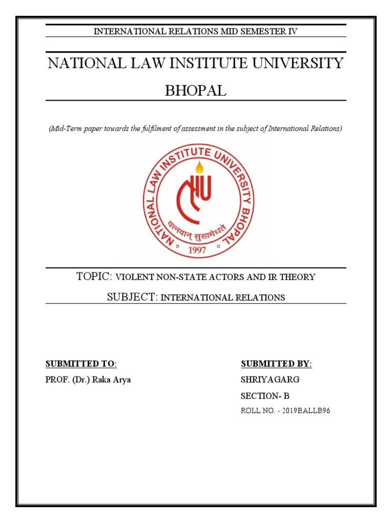 Violent - Non-State - Actors - and - IR - Theory Project Mid Term Sem 4 | PDF | International ...