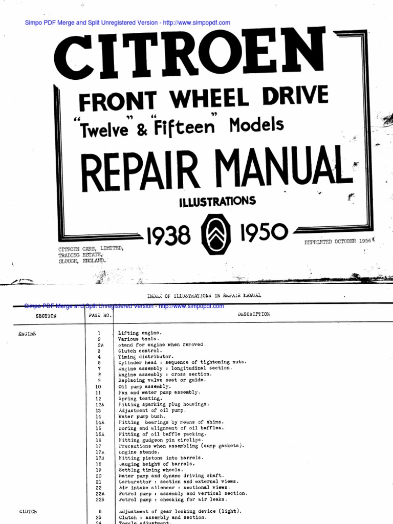 Revue Technique Citroen Traction | PDF