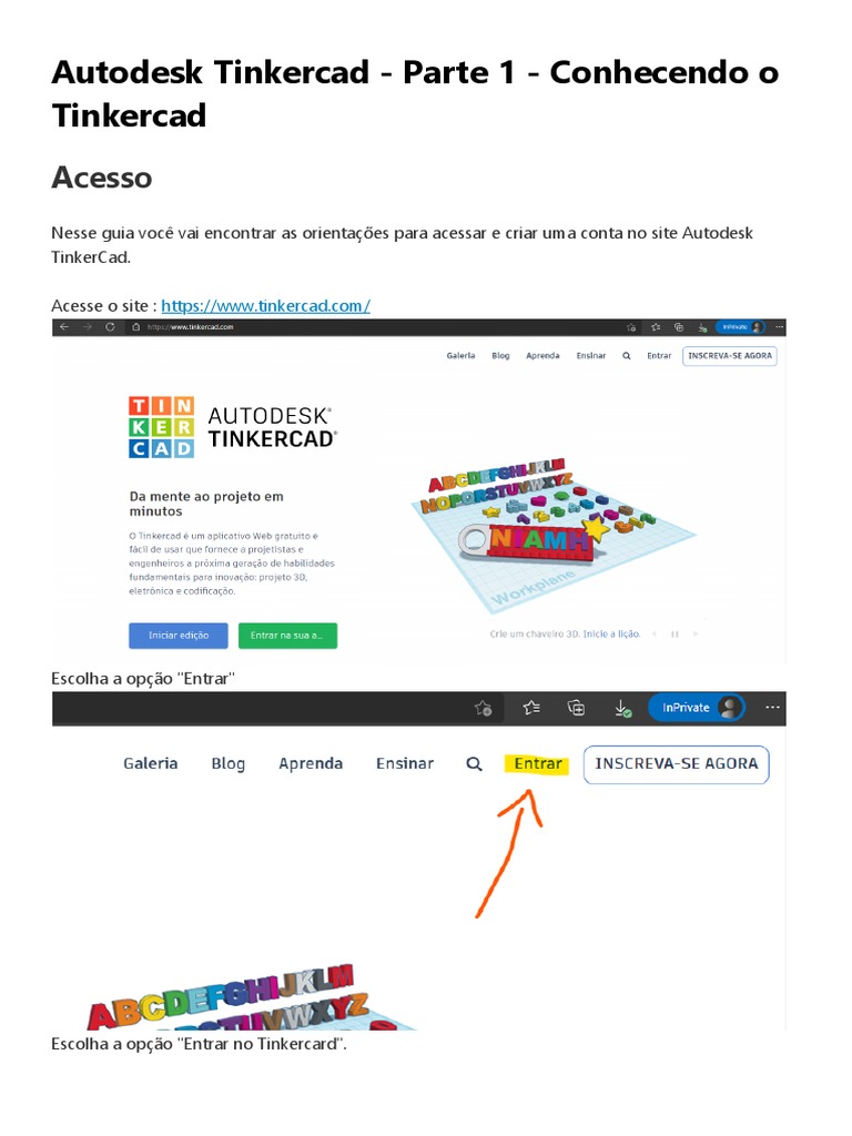 Autodesk Tinkercad - Parte 1 - Conhecendo o Tinkercad | PDF