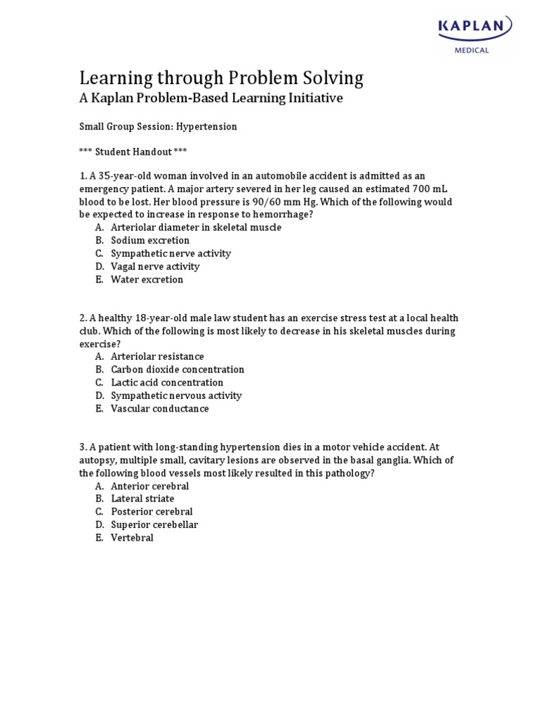 Hypertension - Student Handout | PDF | Hypertension | Pulse
