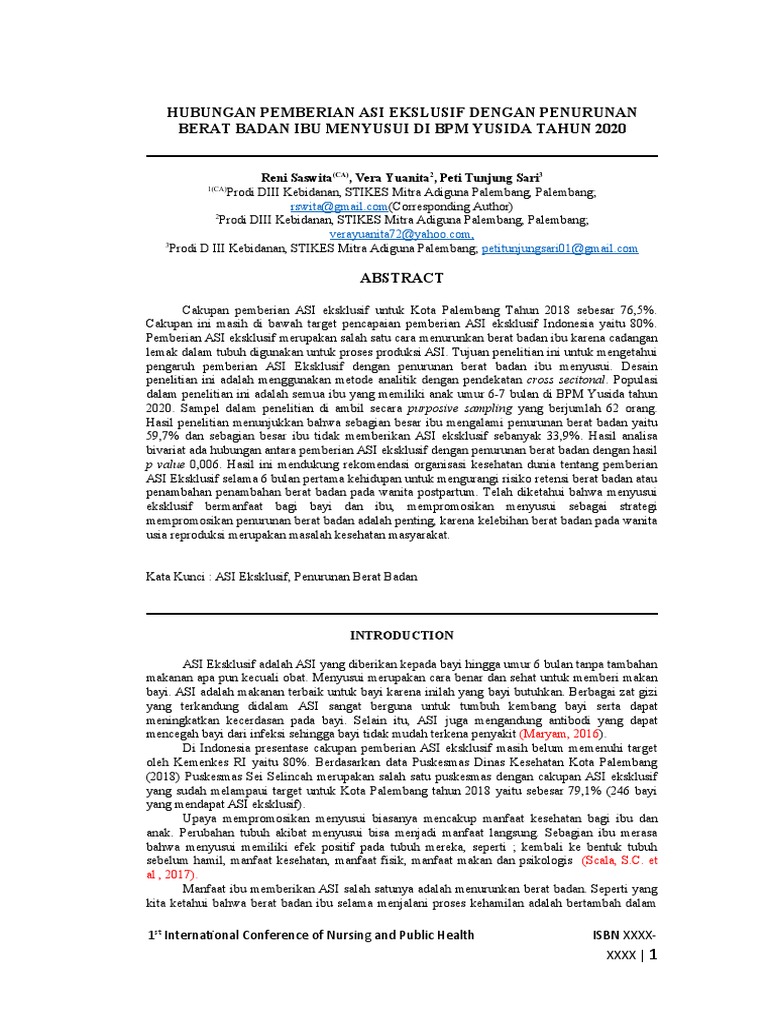 Jurnal ASI Eksklusif - PROSIDING INTERNASIONAL JULI 2021 | PDF