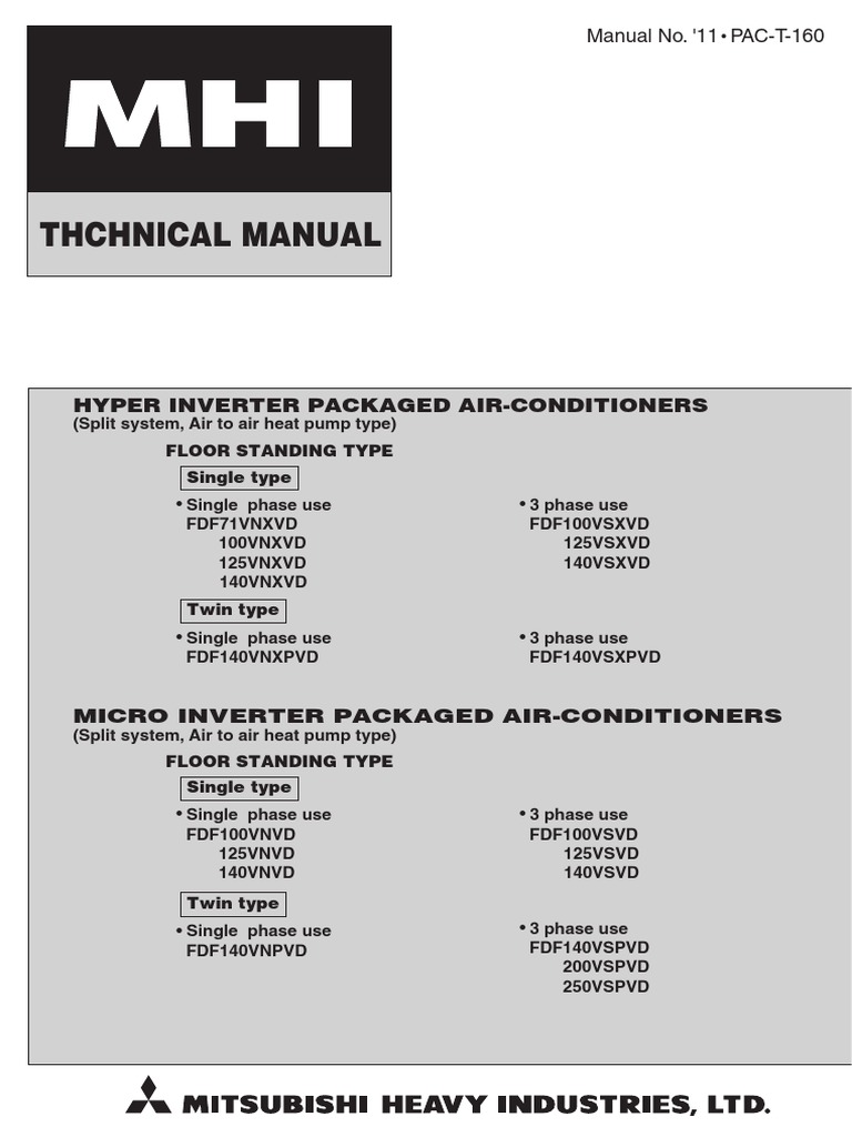 Thchnical Manual: Hyper Inverter Packaged Air-Conditioners | PDF | Air Conditioning | Thermostat