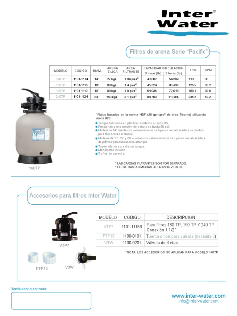 Folleto Filtro Pacific Esp | PDF | Presión