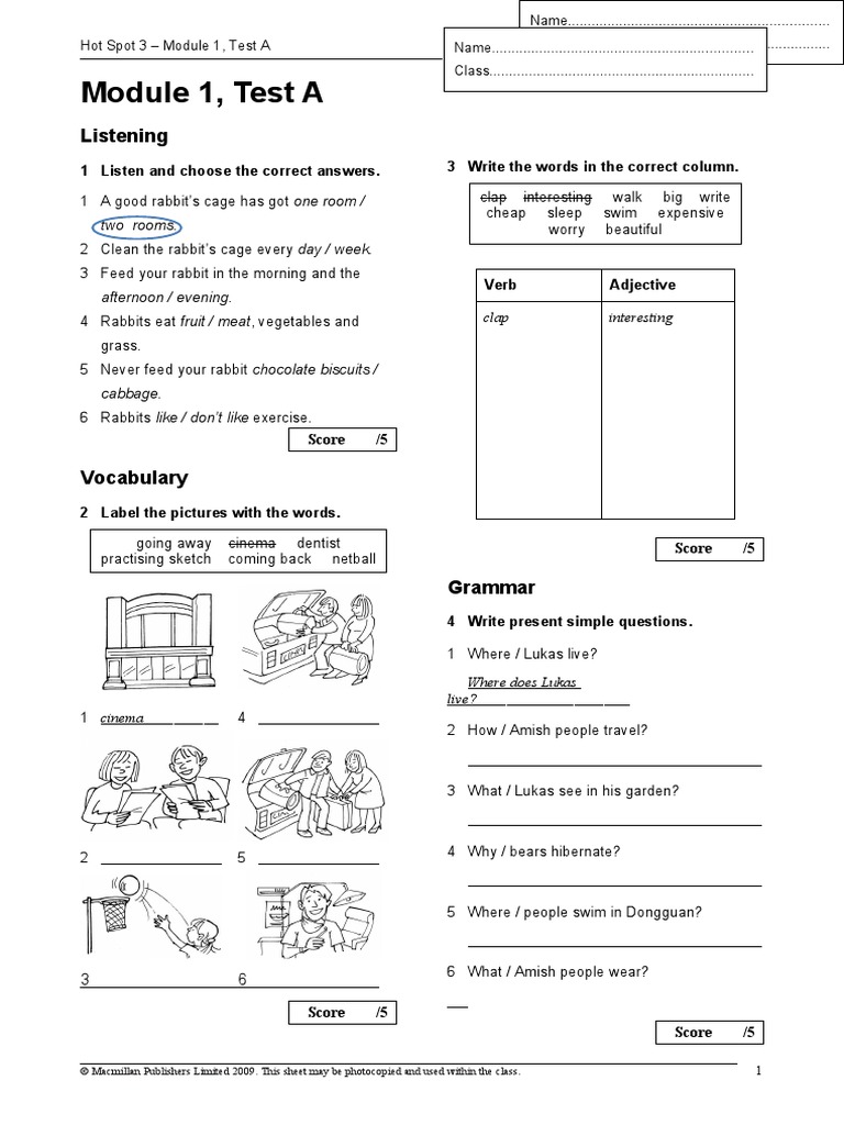 Module 1, Test A: Listening | PDF | Linguistics