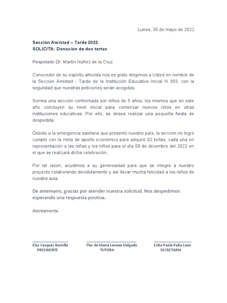 Solicitud Donaciòn | PDF