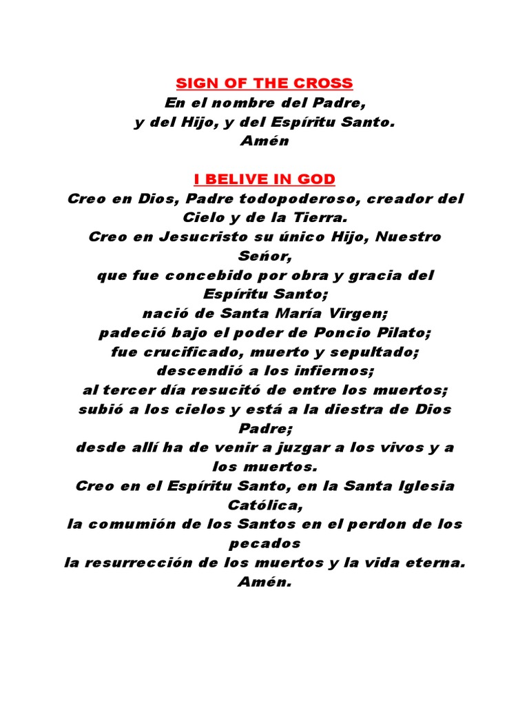 Spanish Prayer | PDF