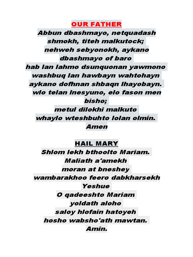 Original Prayer Our Father | PDF | Language Arts & Discipline | Self ...