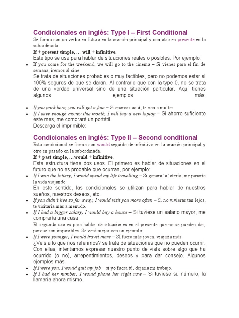 Condicionales en Inglés | PDF