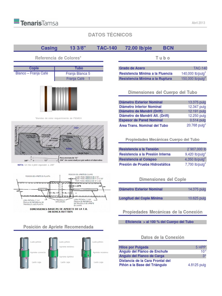 13.375 Tac 140 72.00# BCN | PDF