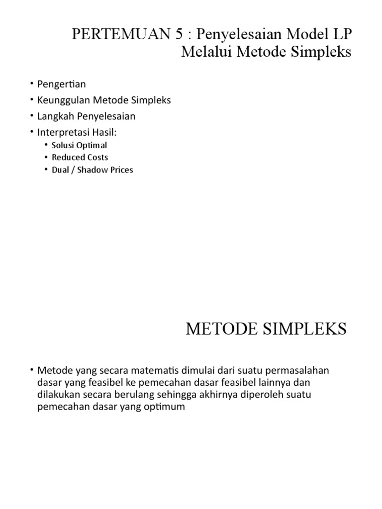 6-Metode Simplek | PDF