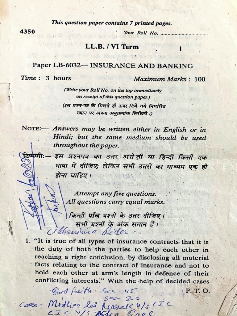 Insurance and Banking Paper | PDF | Banking | Financial Services